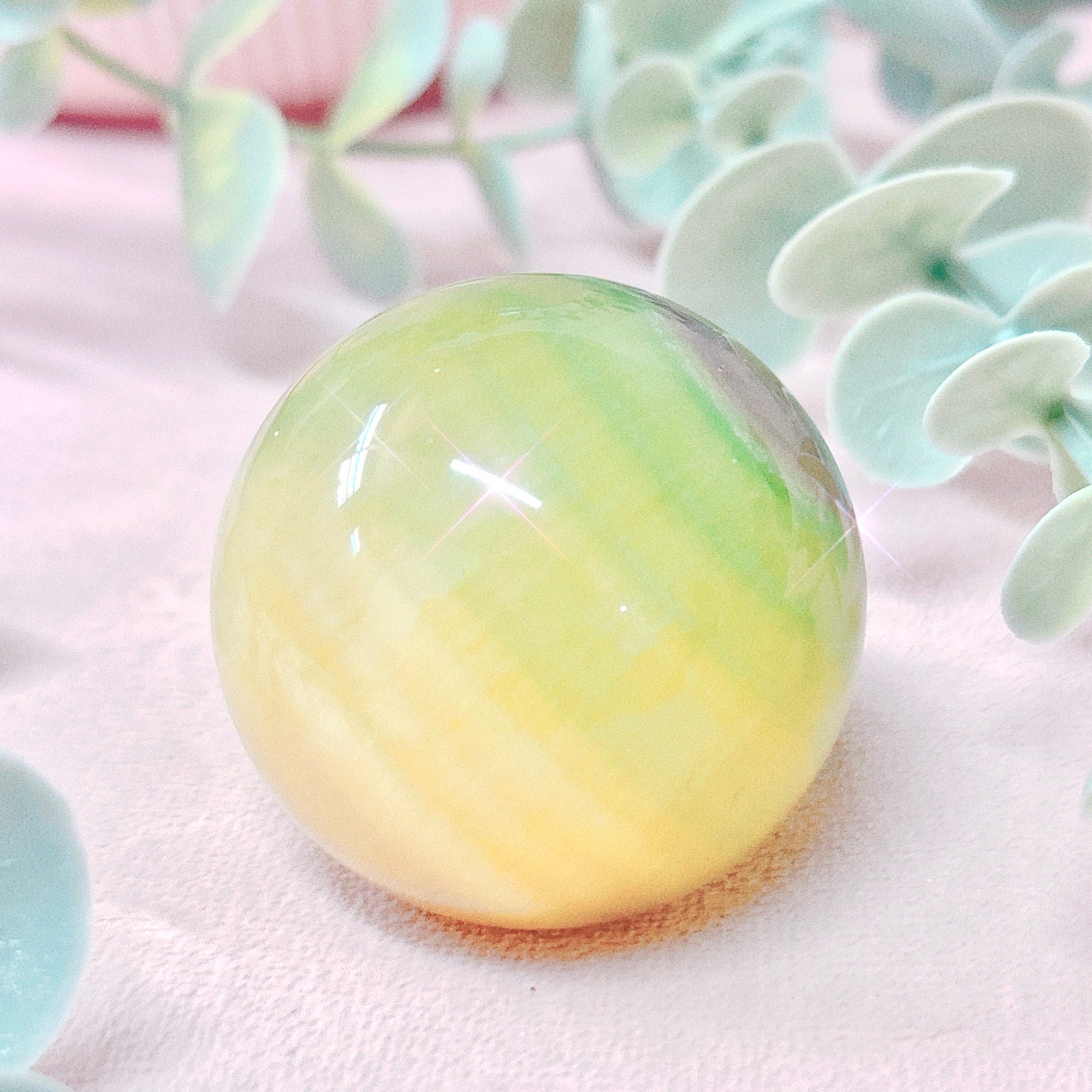 Mango Fluorite Sphere – Love Potion Crystals